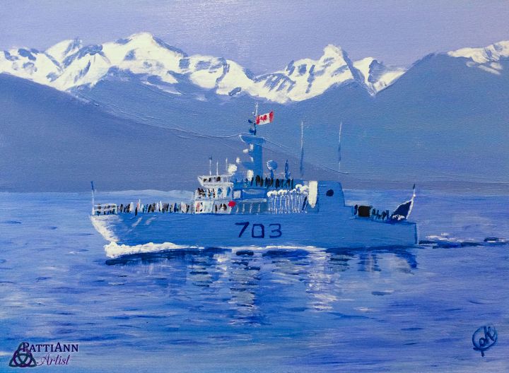 HMCS Edmonton 703 Minesweeper - PattiAnn's Art