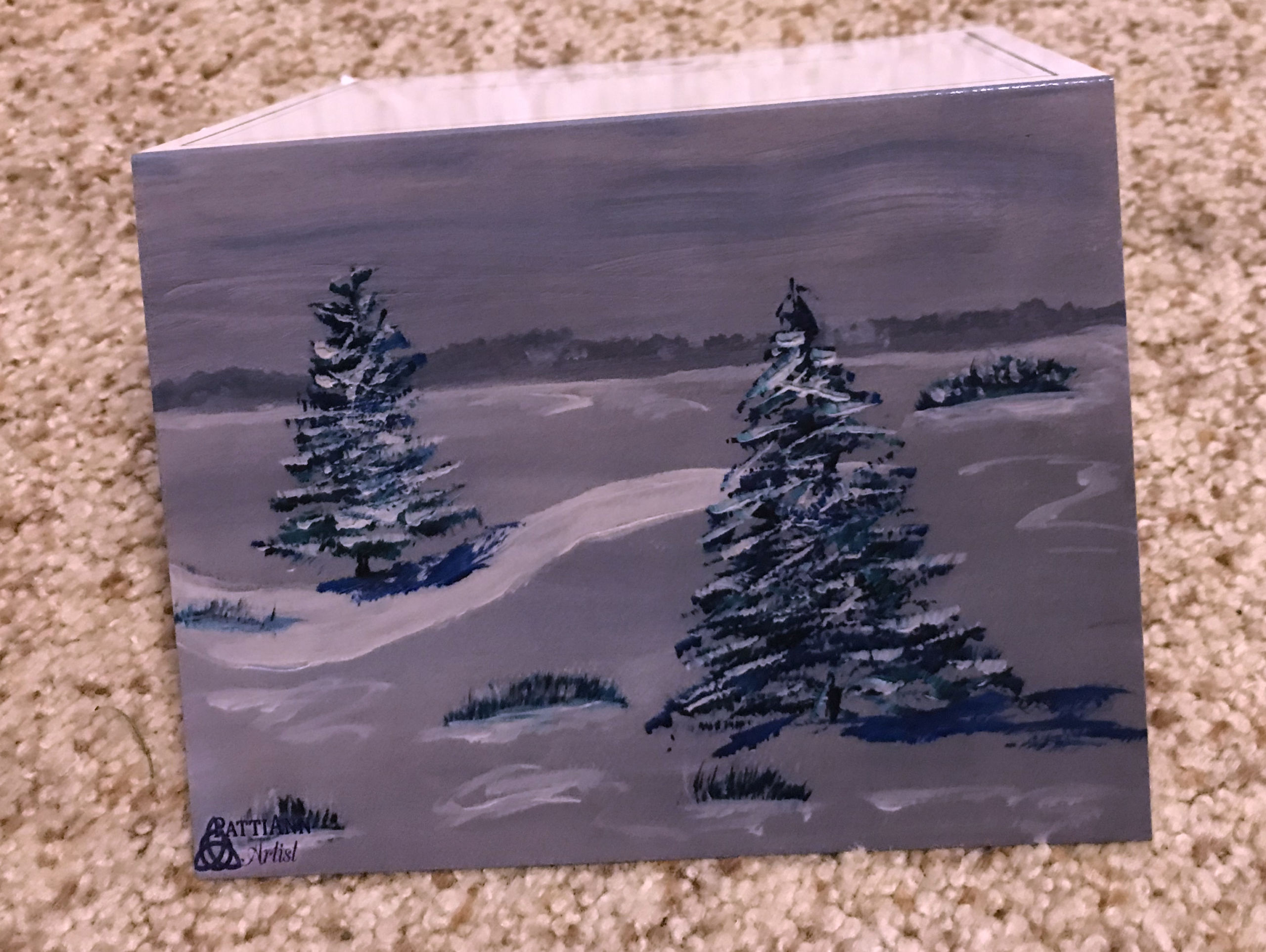 Blank Note Cards - Christmas in Snow - PattiAnn's Art